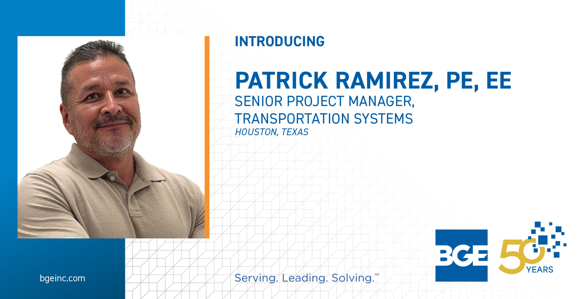 Patrick Ramirez, PE, EE, Joins BGE's Transportation Systems